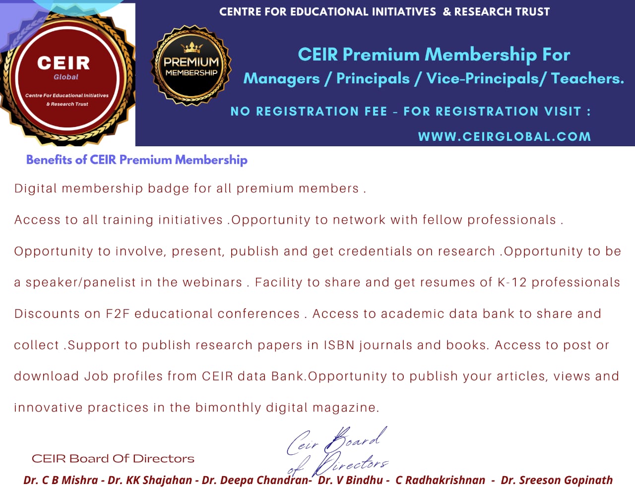 Premium Membership – CEIR Global Private Limited
